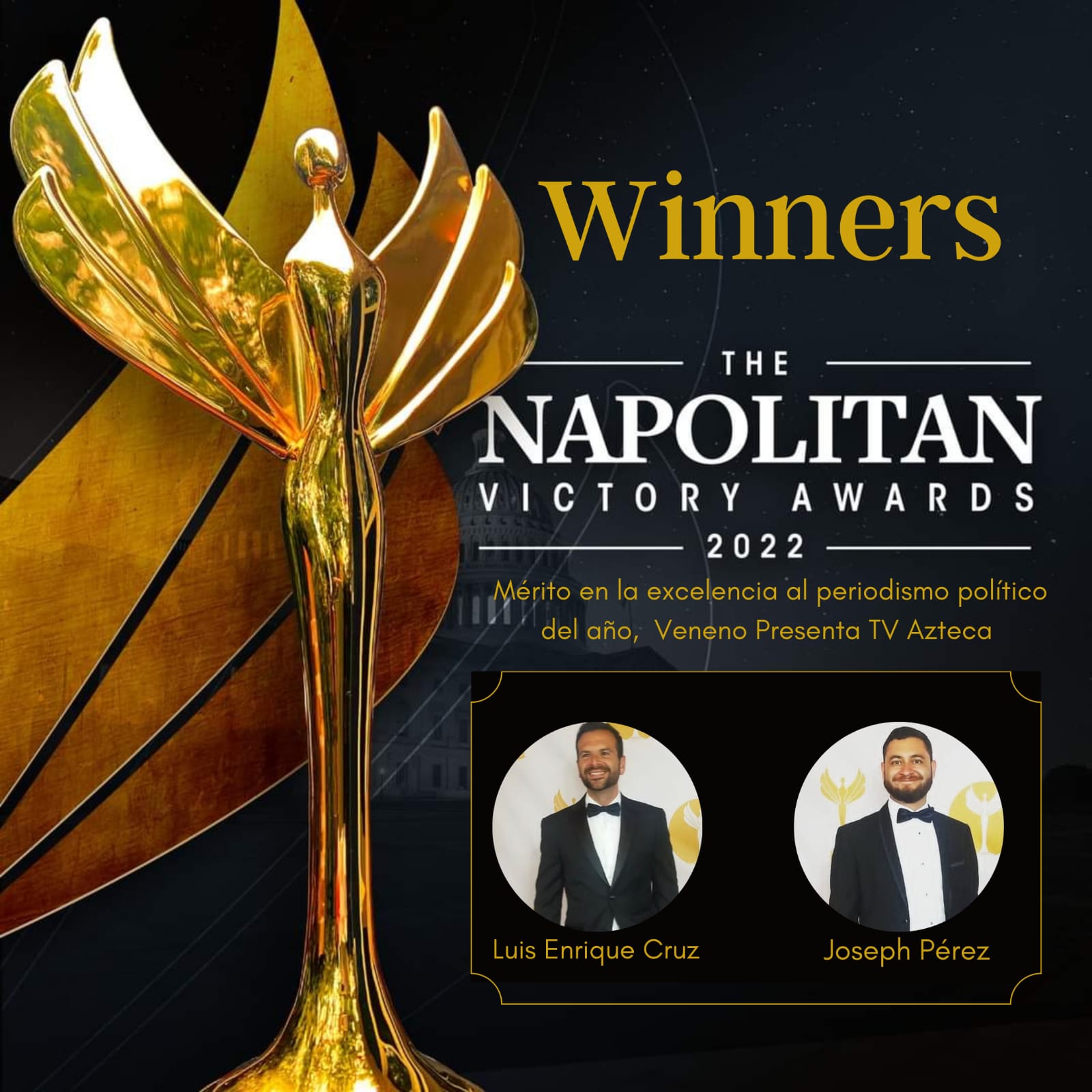 Veneno Presenta ganador de los premios Napolitan Victory Awards